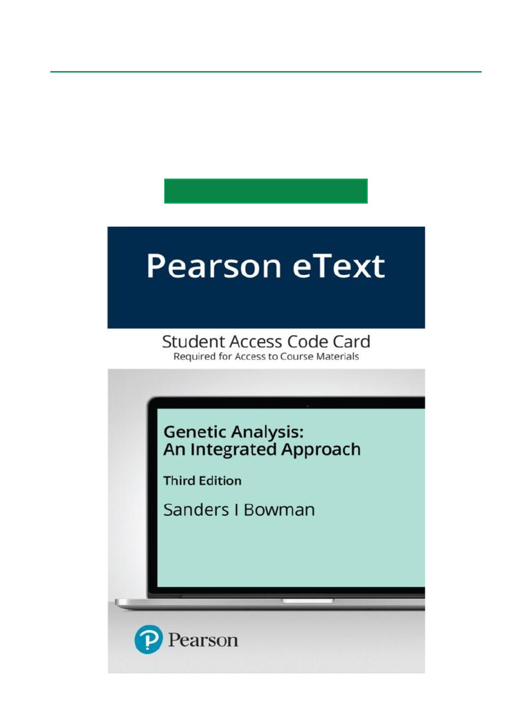 Genetic Analysis An Integrated Approach, 3rd Edition All Format ...