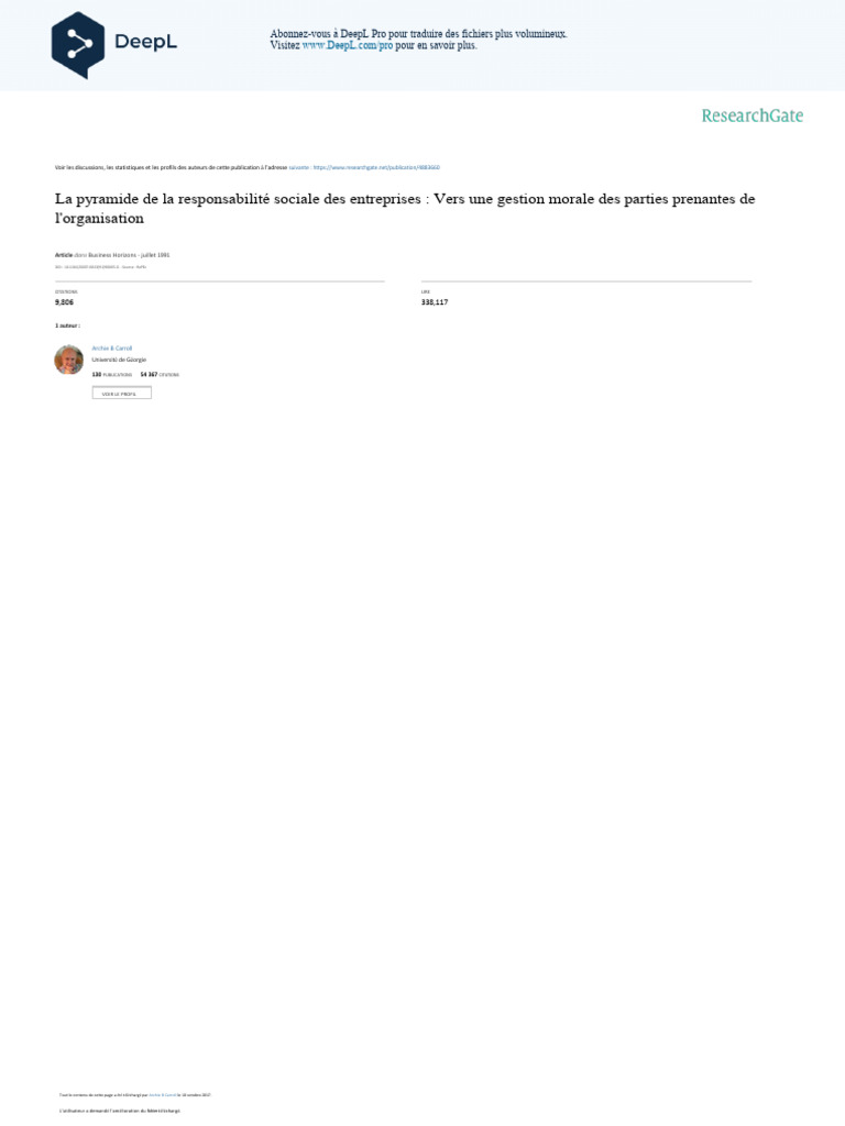 Pyramide de Carroll et RSE en entreprise | PDF | Partie prenante ...