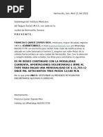 Machote Escrito Libre Modalidad 40 IMSS | PDF | Derecho
