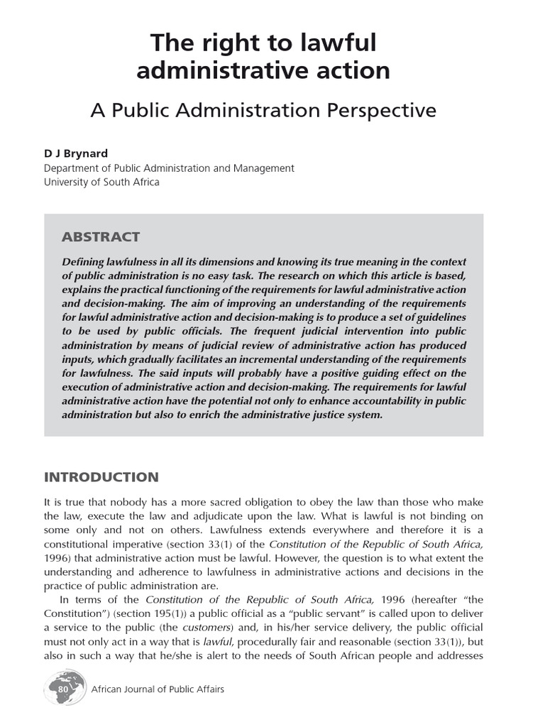 Lawful Administrative Action Guidelines | PDF | Bad Faith ...