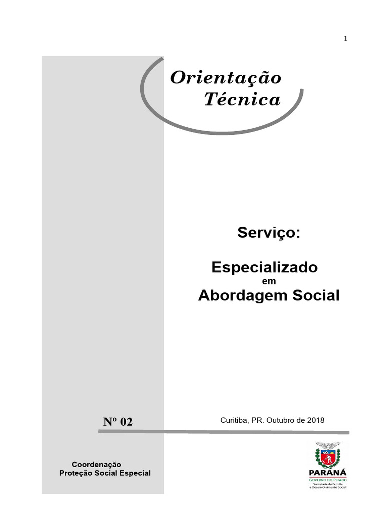 ORIENTACAO Tecnica 02 CPSE - Abordagem Social | PDF | Sociologia | Trabalho social