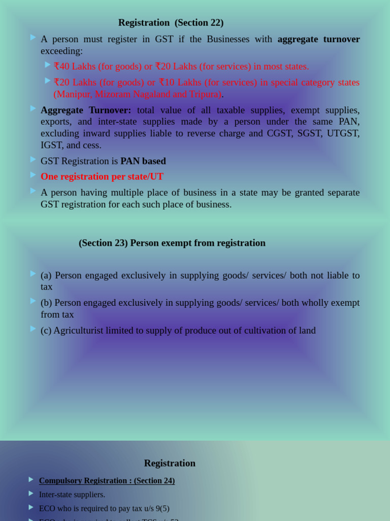 GST Registration Process and Requirements | PDF | Taxes | Value Added Tax