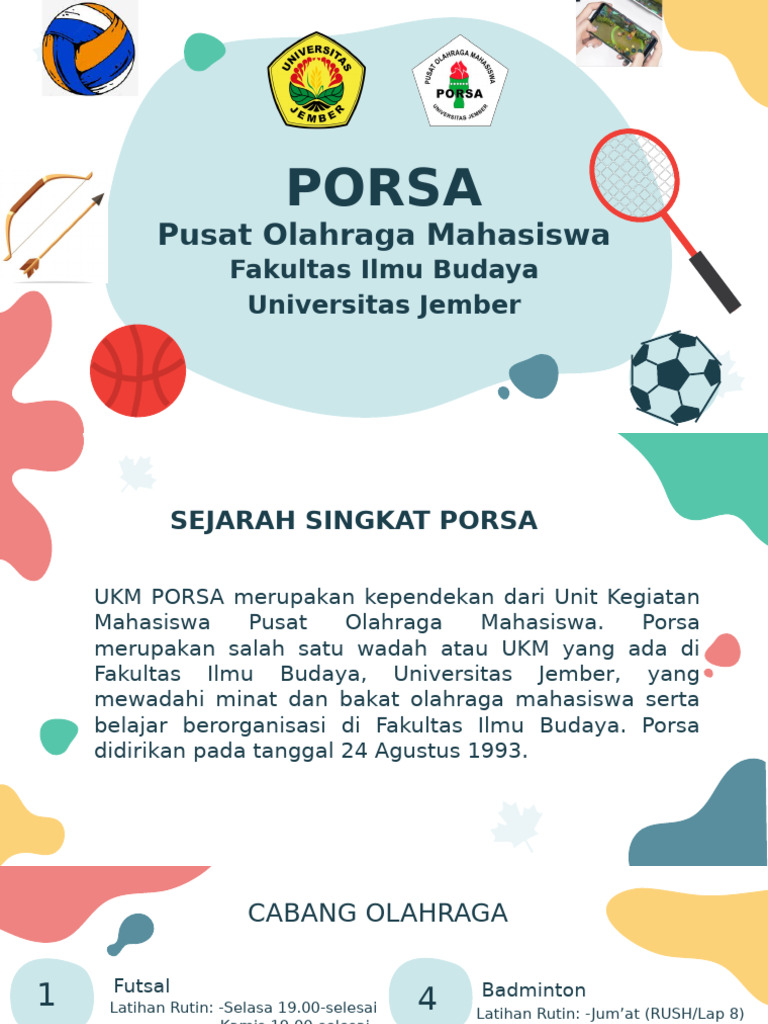 Sejarah dan Kegiatan UKM Porsa | PDF