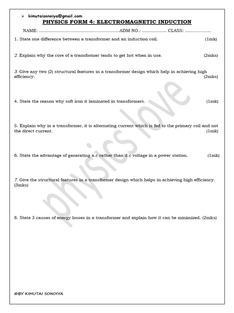 4.5 Electromagnetic Induction Cat | PDF | Transformer | Inductor