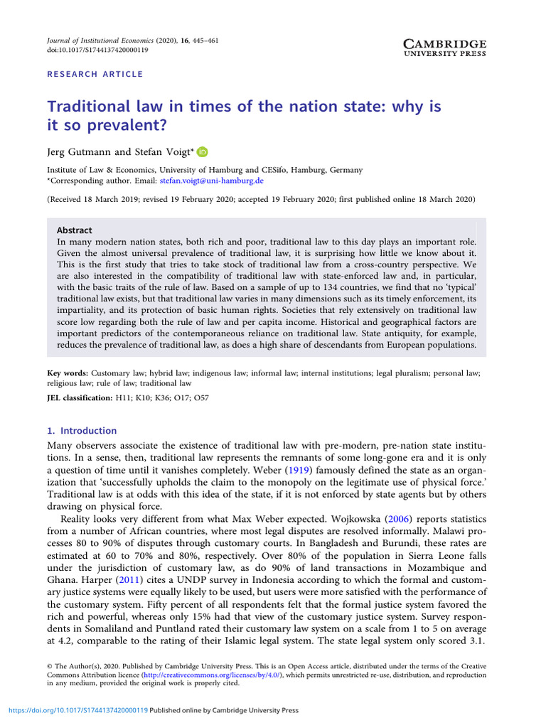 Traditional Law's Role in Nation States | PDF | Constitution | Traditions