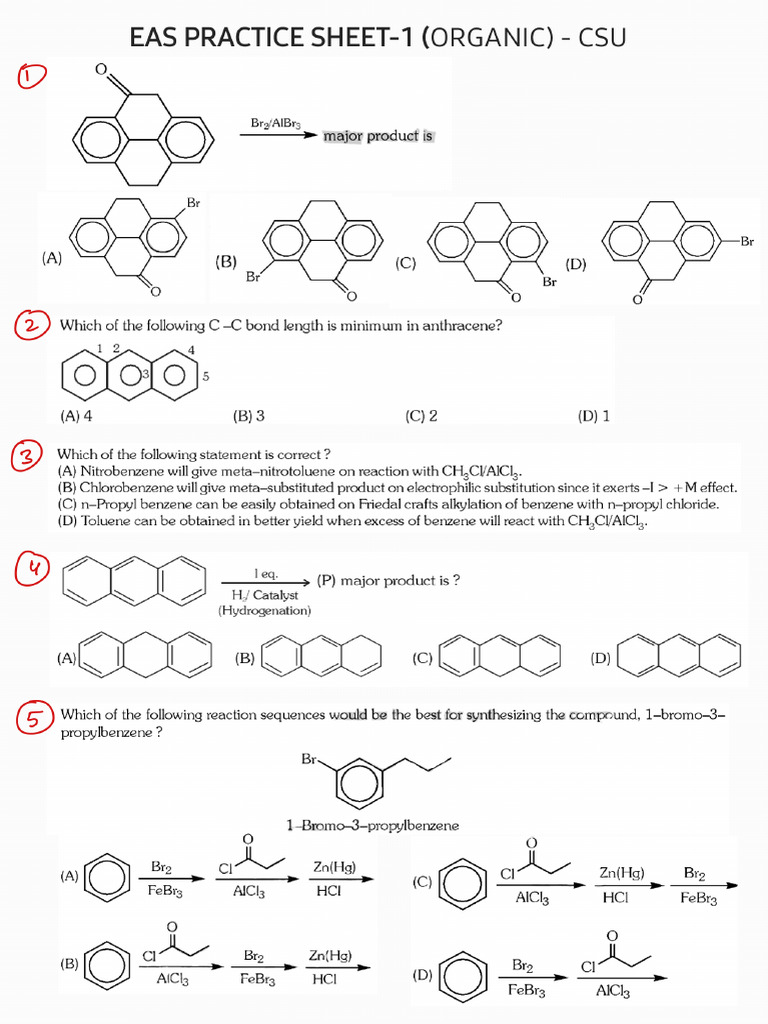 Eas Practice Sheet-1 Organic | PDF