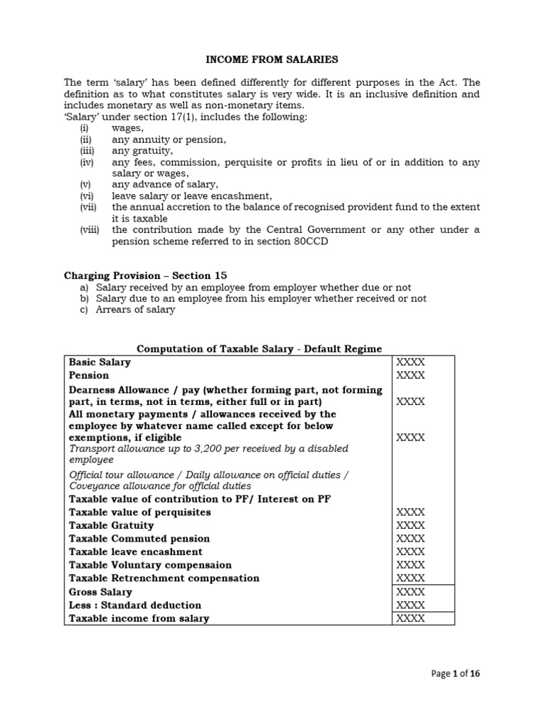 Unit 2 Income From Salaries | PDF | Employee Benefits | Salary