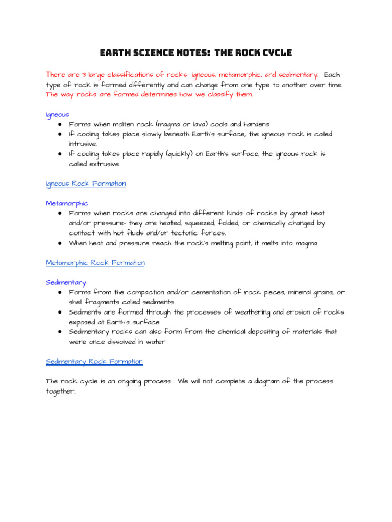 Understanding the Rock Cycle Basics | PDF