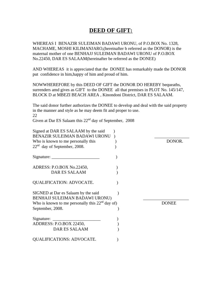 Deed of Gift | PDF