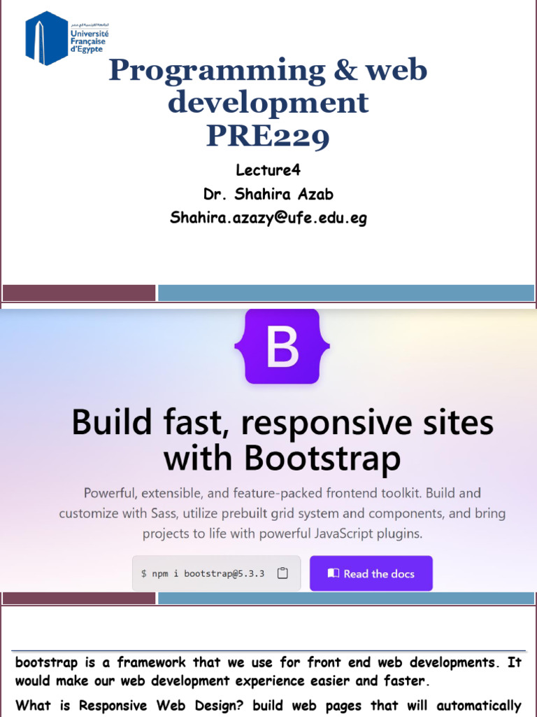 04-UFE - PRE229 - 2024-2025T1 BootStrap | PDF | Bootstrap (Front End ...