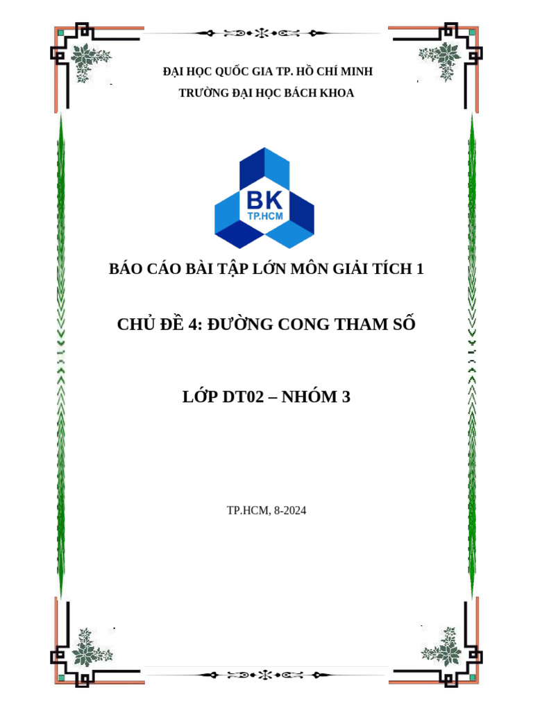 Báo Cáo BTL GT1 Nhóm 3 - DT02 | PDF