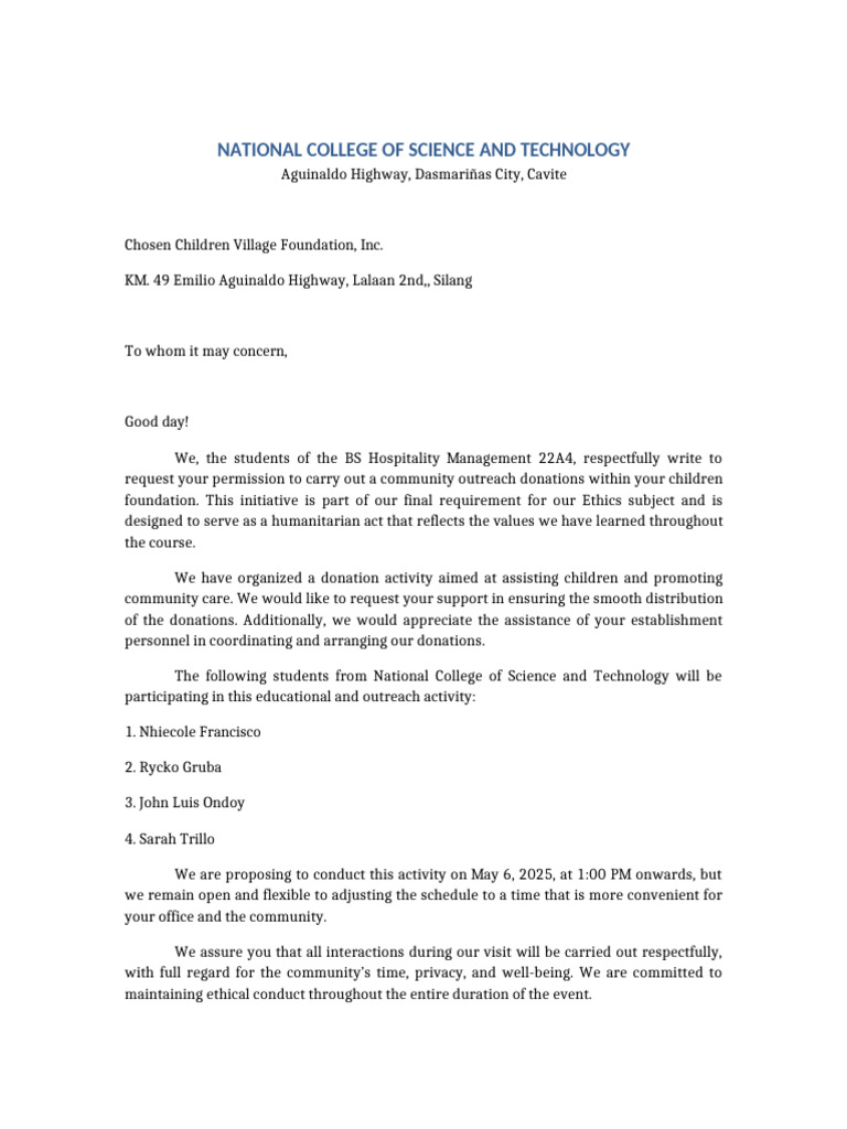 Letter Ethics | PDF