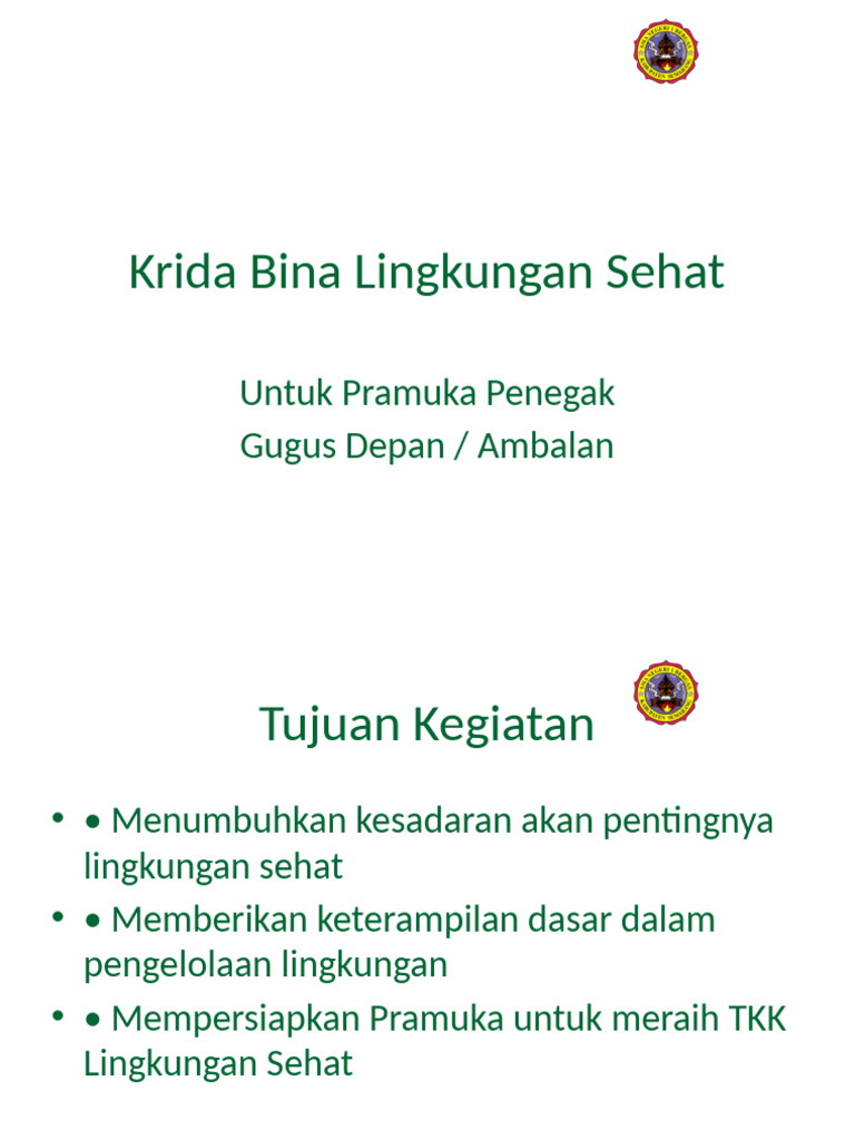 Krida Bina Lingkungan Sehat Penegak Logo Hijau | PDF