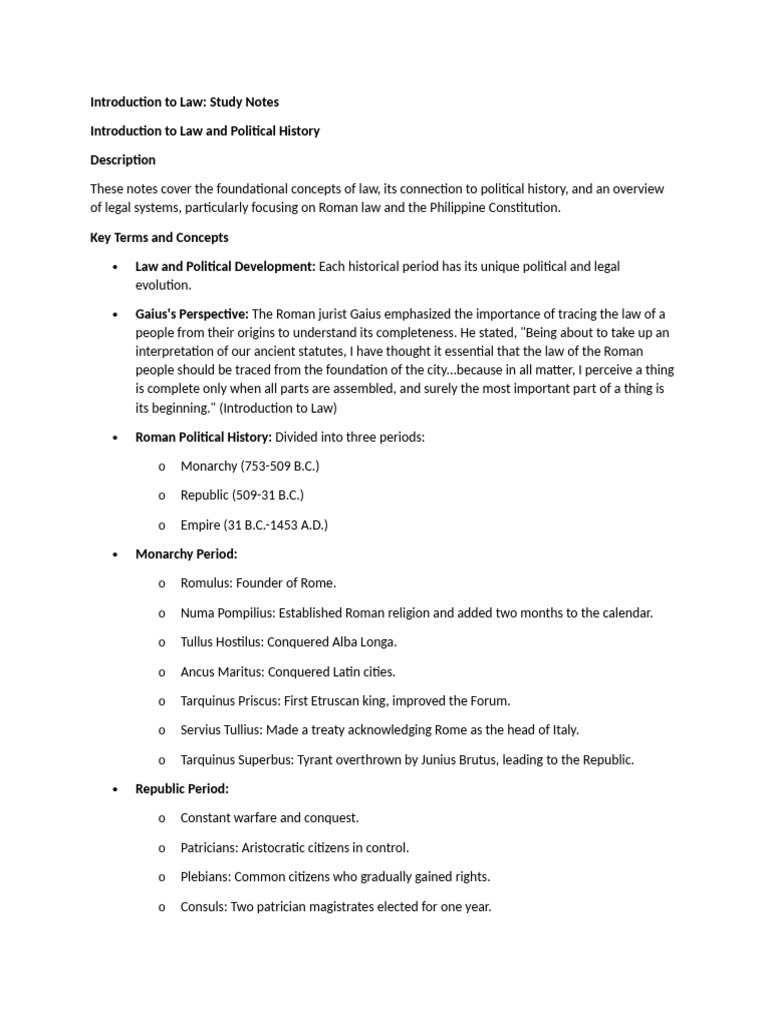 Introduction To Law Notes | PDF | Criminal Justice | Crime & Violence