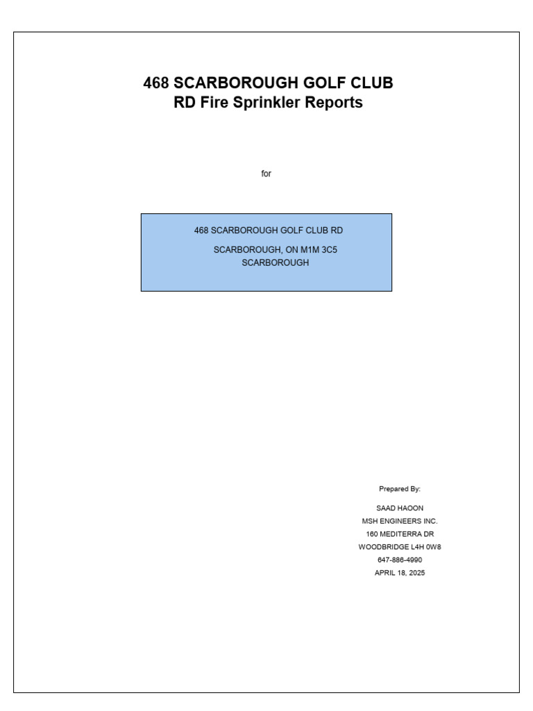 25081 - 468 Scarborough Golf Club Rd Report | PDF | Fire Sprinkler ...
