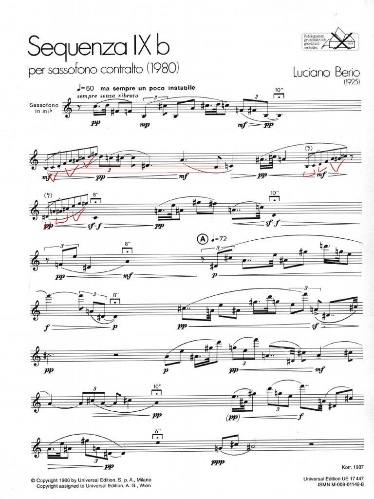 Berio Sequenza IXb | PDF