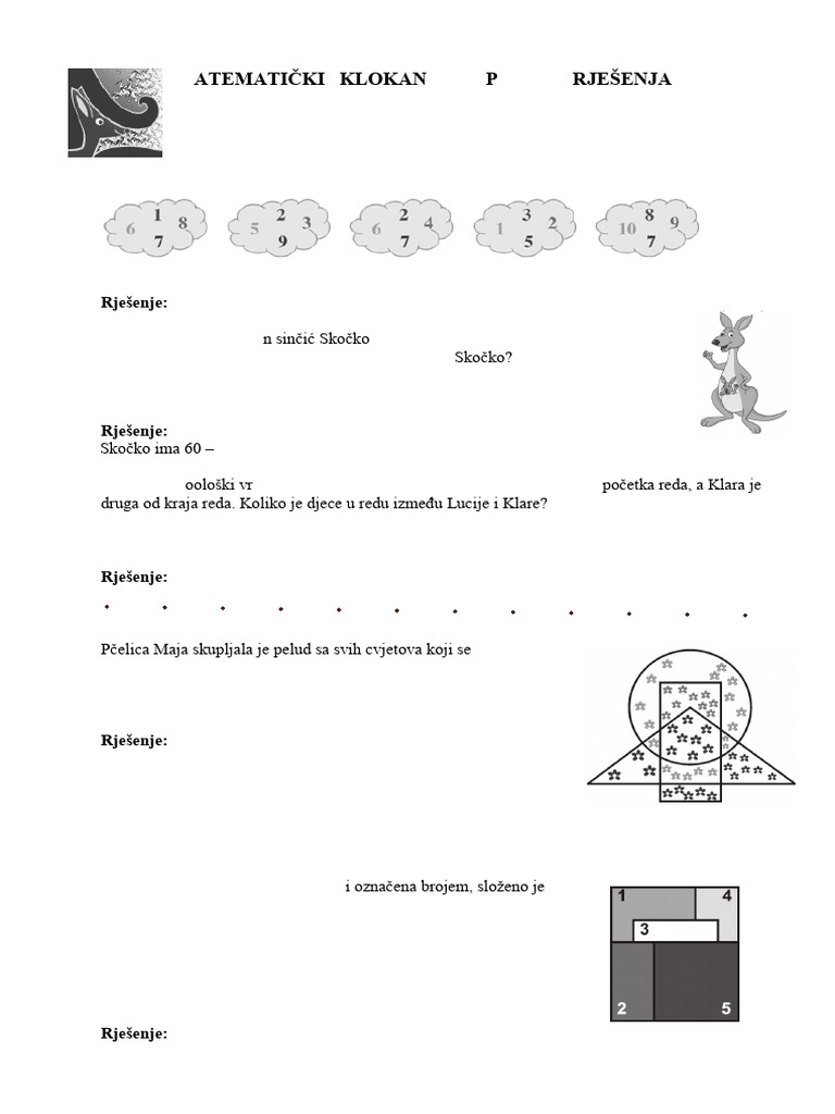 Lekt - Matematicki Klokan P Rjesenja 2019 | PDF