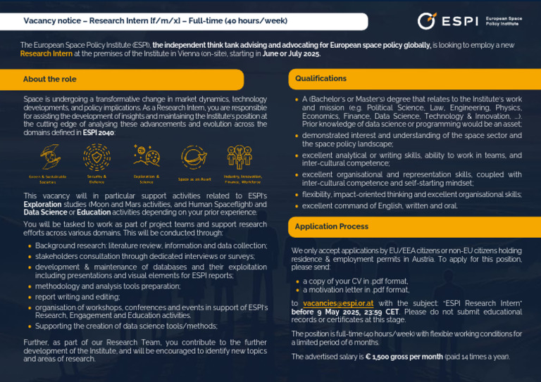 ESPI Research Intern Vacancy Notice | PDF | Science | Data Science