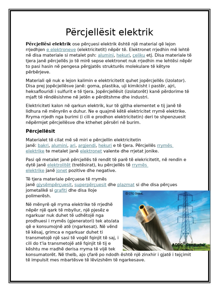 Përcjellësit Elektrik | PDF