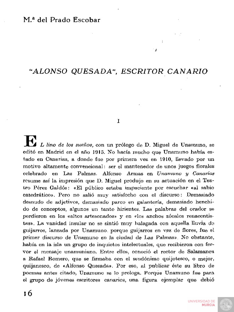 Alonso Quesada Escritor Canario | PDF