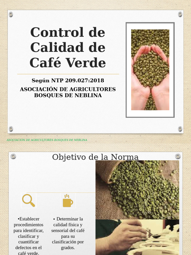 Control de Calidad Café Verde NTP 209.027 | PDF | café