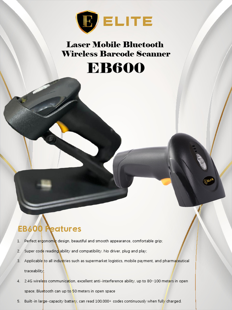 Laser Mobile Bluetooth Wireless Barcode Scanner: EB600 Features | PDF ...