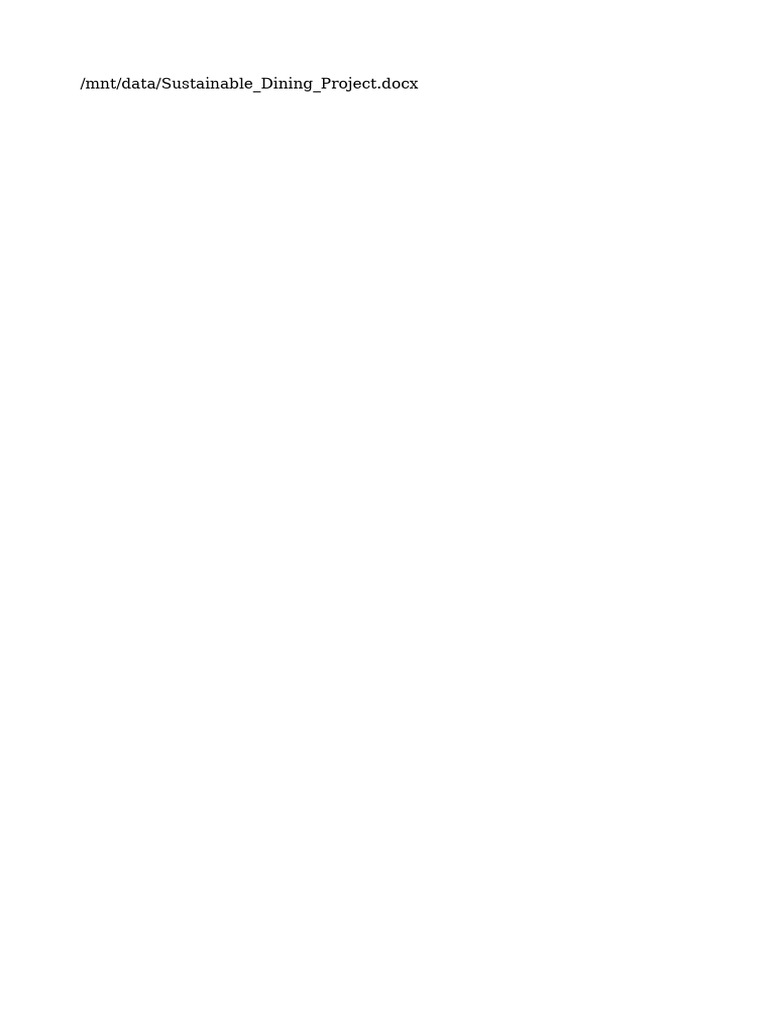 Sustainable Dining Project Anna University Format | PDF