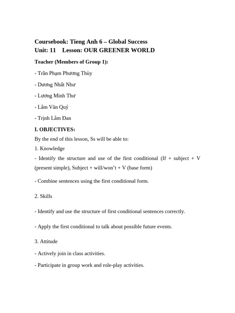 First Conditional Lesson Plan | PDF | Learning | Human Communication