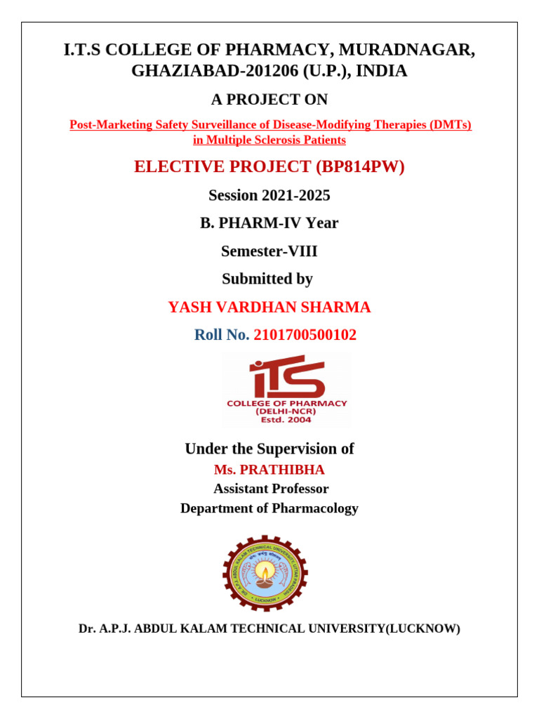 Cover Page For Elective Project 2YASH | PDF