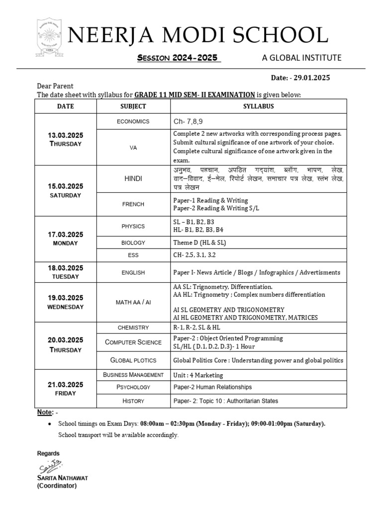 Grade 11 Mid Sem 2 2024-25-1 | PDF