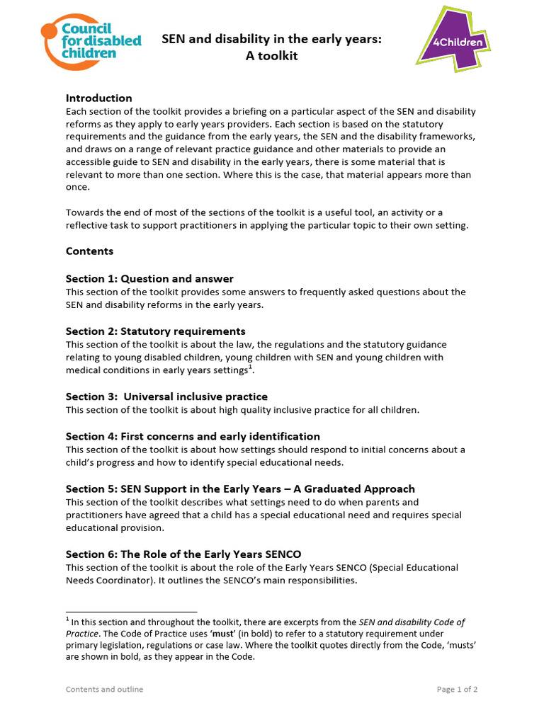 Early Years Toolkit Merged | PDF