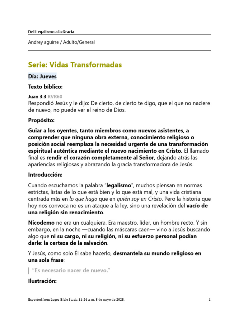 Serie (Vidas Trasformadas) Tema 6 | PDF | Jesús | Cristo (título)
