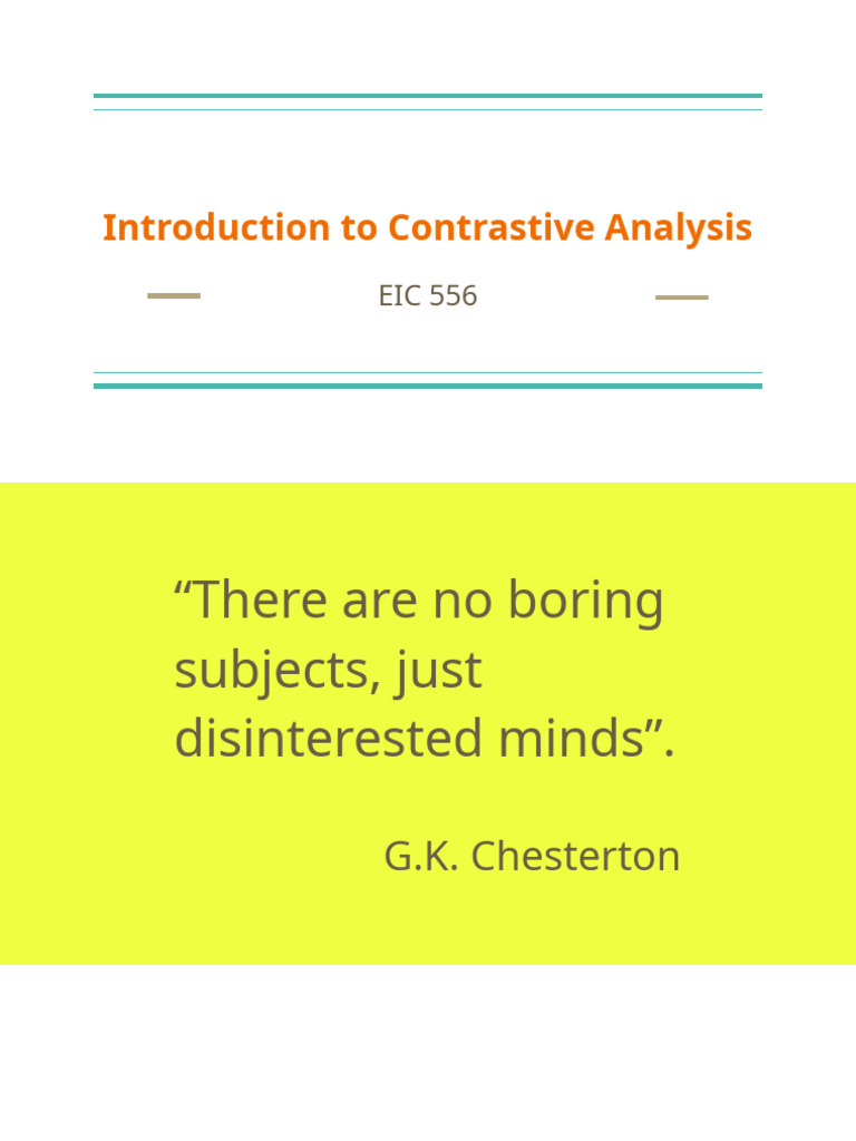 Intro To Contrastive Analysis | PDF | Second Language Acquisition | Second Language