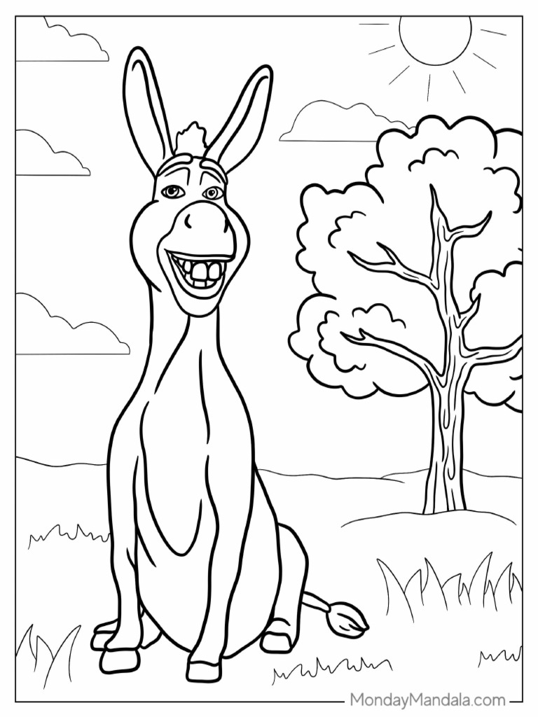 Simple Outline of Shrek To Color | PDF
