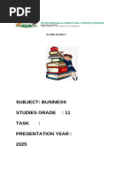 GP Business Studies Grade 10 Project 2023 TERM 3 QP and Memo | PDF ...