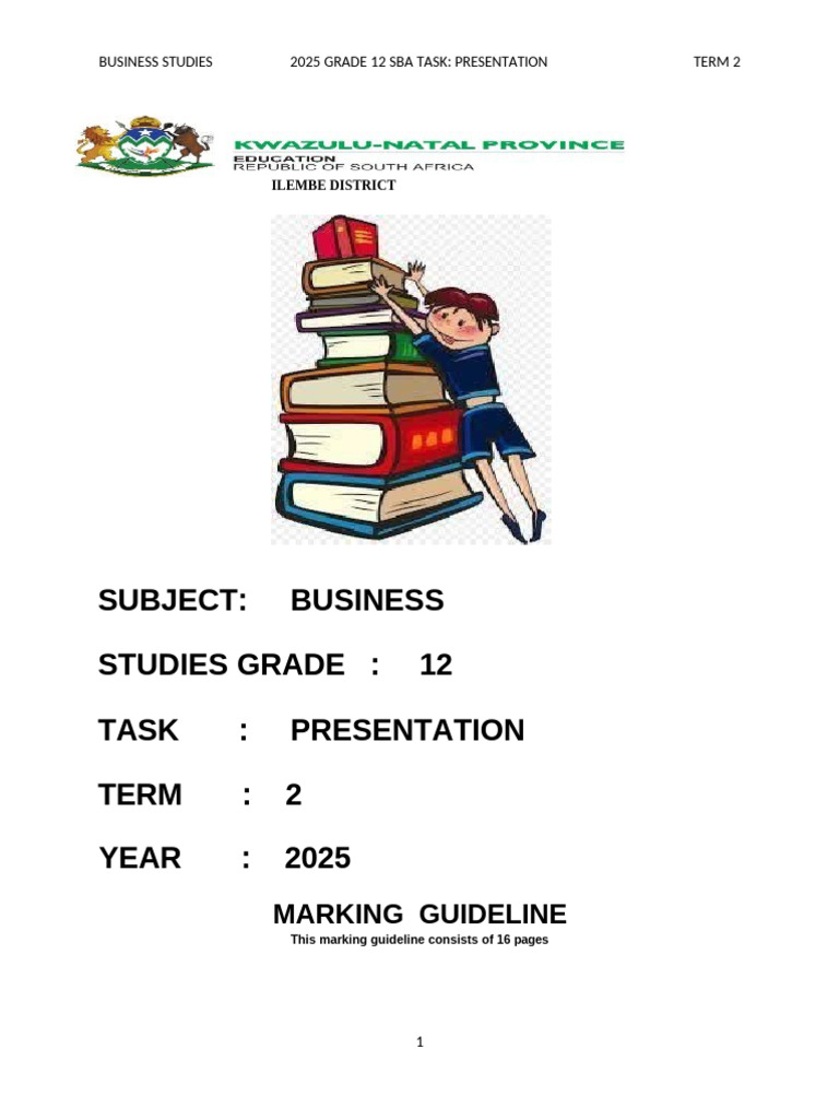 2025 Grade 12 Term 2 Sba Task Presentation MG | PDF | Leadership | Investing