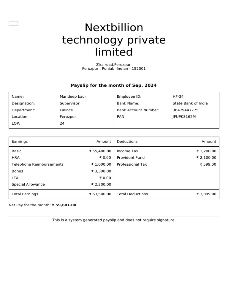PaySlip_9_2024 | PDF