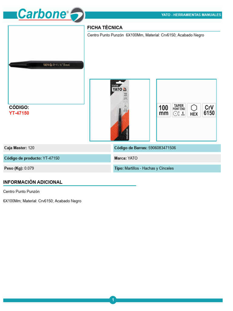 Carbone - Centro-Punto-Punzon-6x1 | PDF