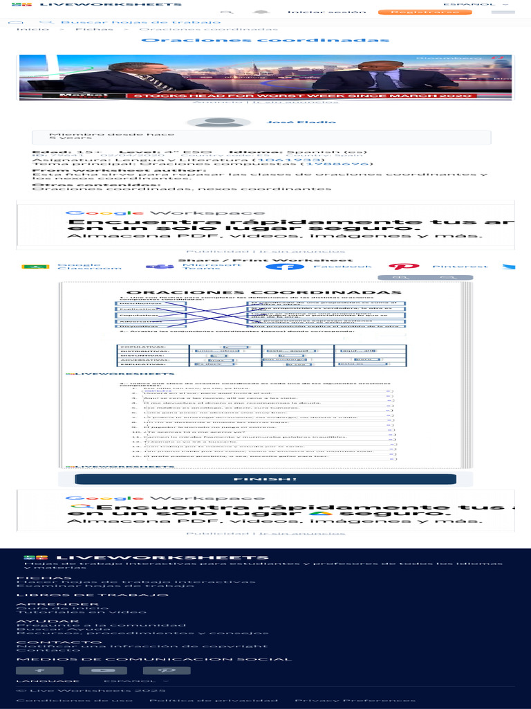 Oraciones Coordinadas José Eladio | PDF