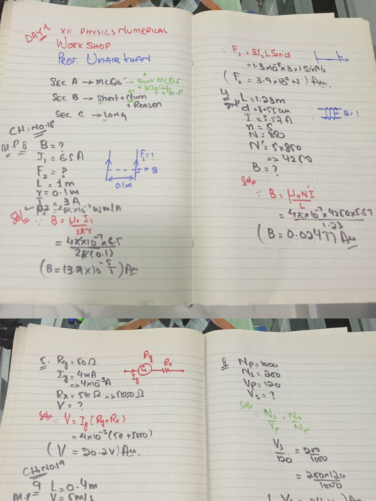 XII phy num soln | PDF