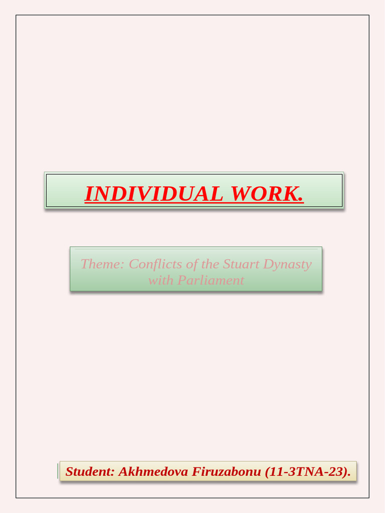Stuart Dynasty With Parliament | PDF | English Civil War | James Vi And I