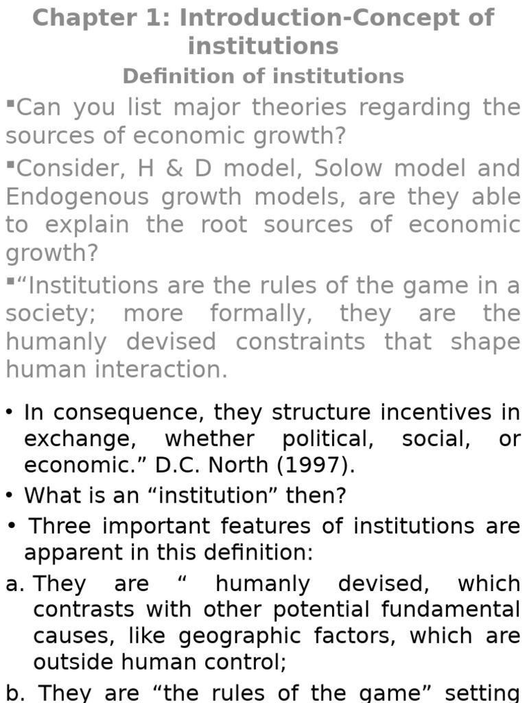 Institutional & Behavioral Eco ch 1 (6) | PDF | Institution ...