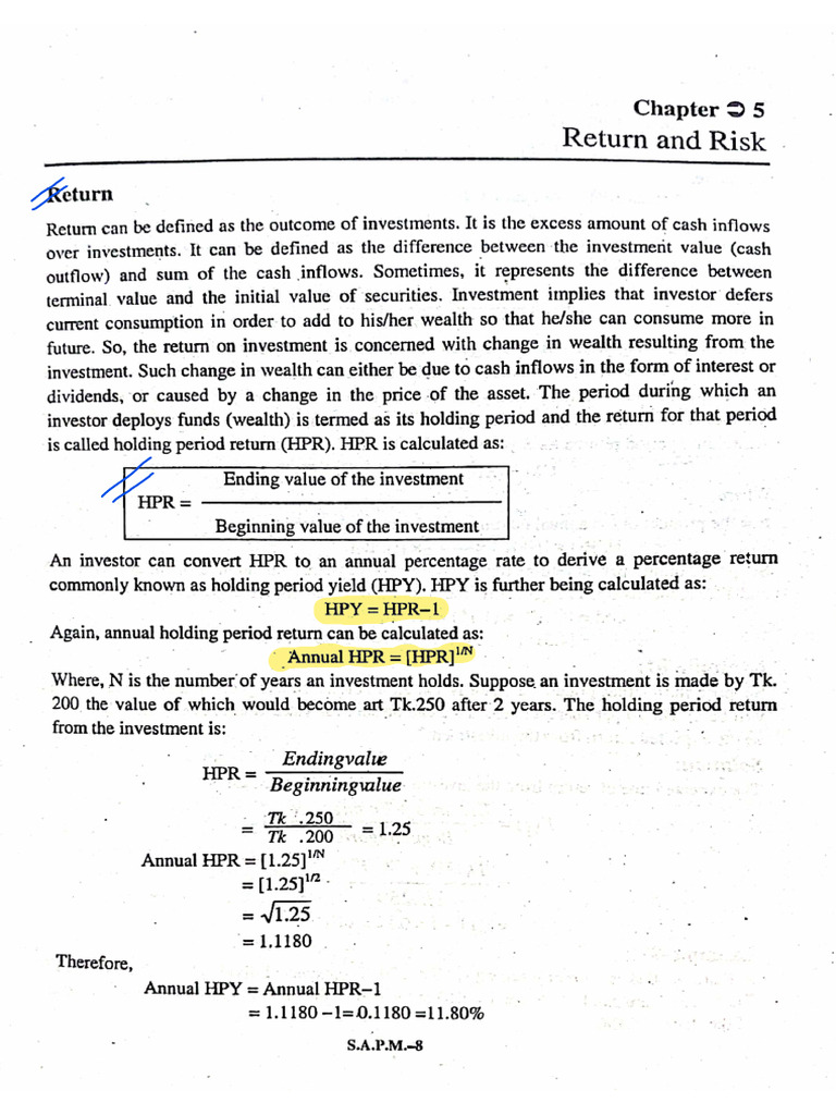 Chapter 5 (Risk & Return) | PDF