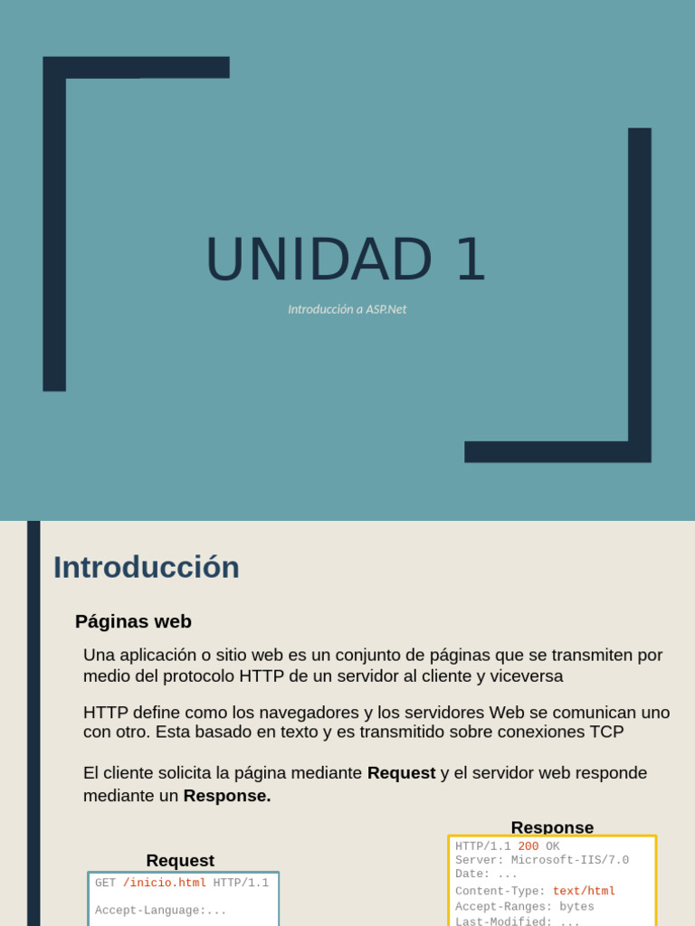 Unidad 1 - Introduccion ASPNet 1 | PDF | Red mundial | Internet y web