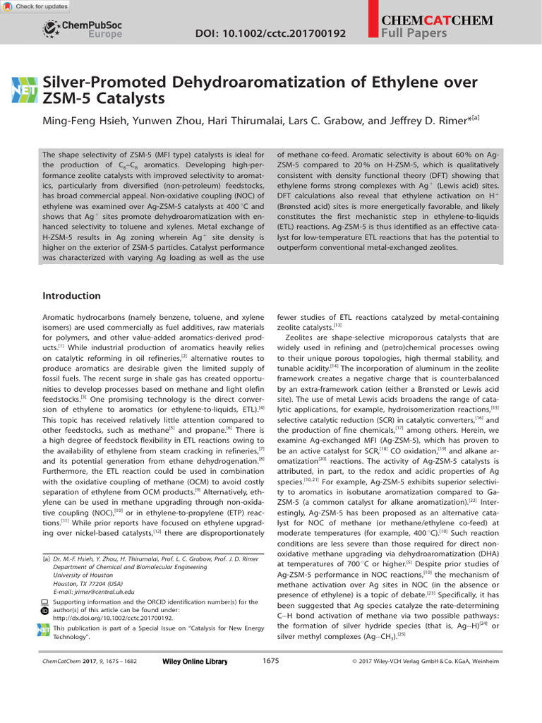 ChemCatChem - 2017 - Hsieh - Silver Promoted Dehydroaromatization of ...