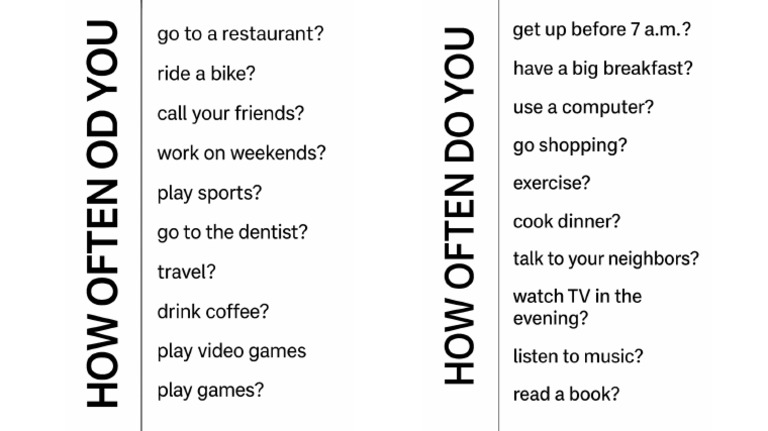 Conversation Questions - How Often | PDF