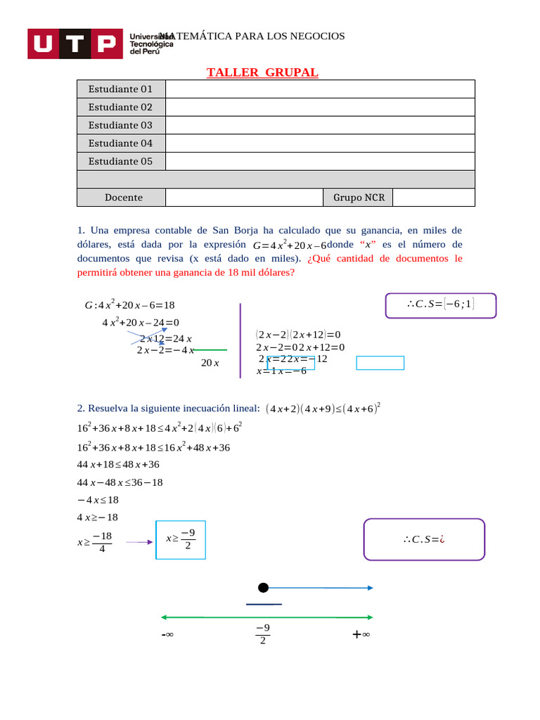 TALLER GRUPAL - Sesión 8 | PDF | Matemáticas | Objetos matemáticos