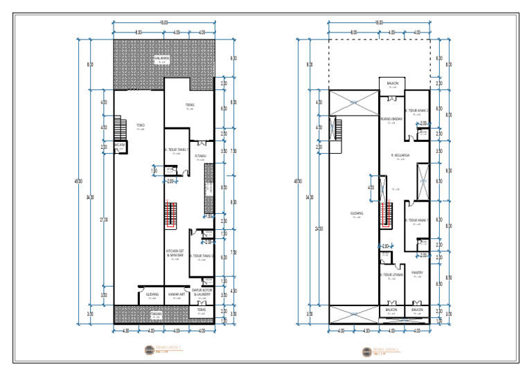 Denah Ruko 2 Lantai Kal-Tim | PDF