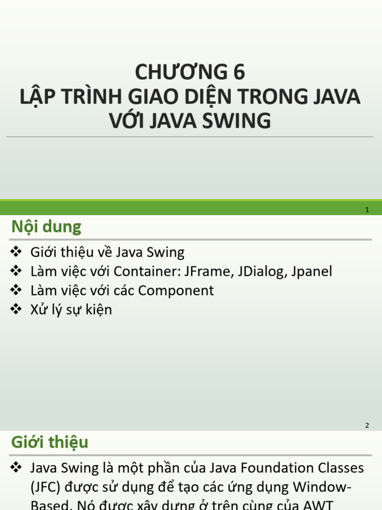 Chuong 6 - Lap Trinh Giao Dien Trong Java | PDF