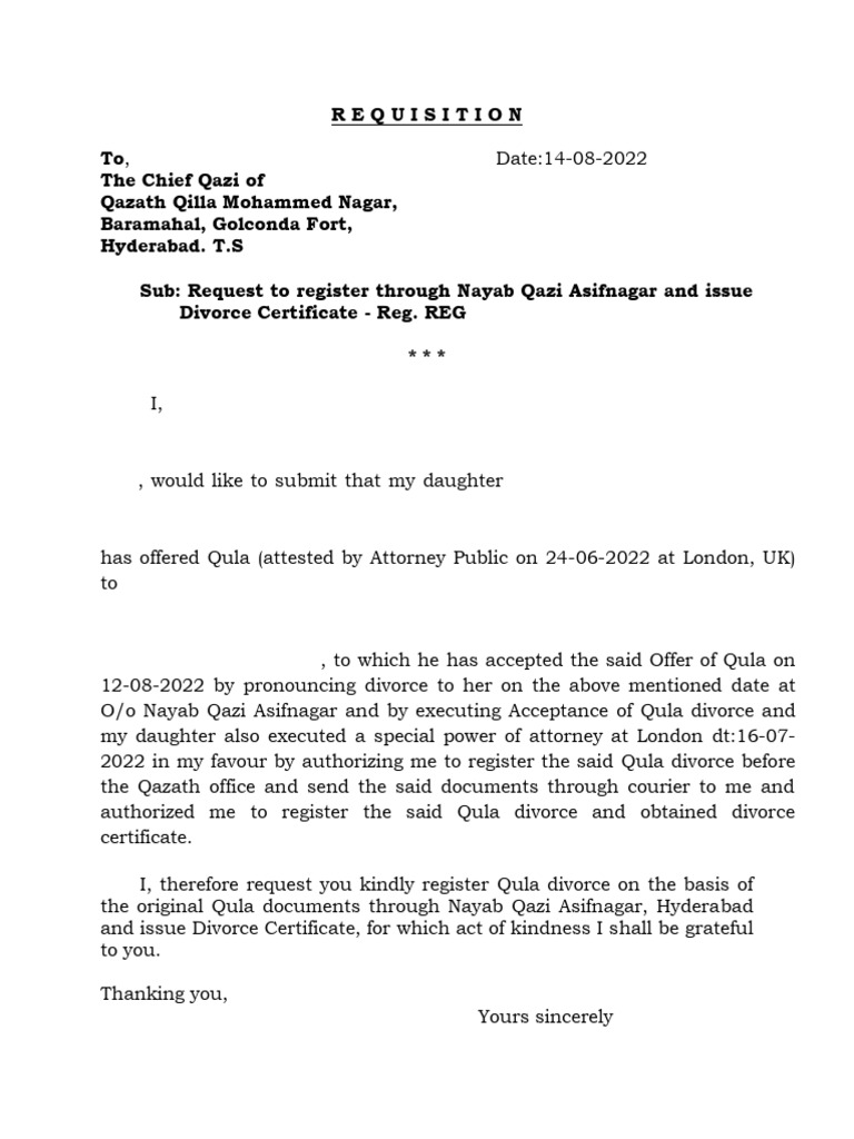 Requisition Syed Siraj | PDF